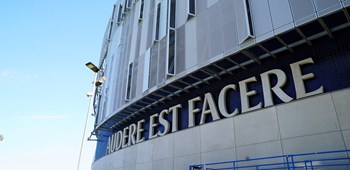 Striking lettering installed at new stadium